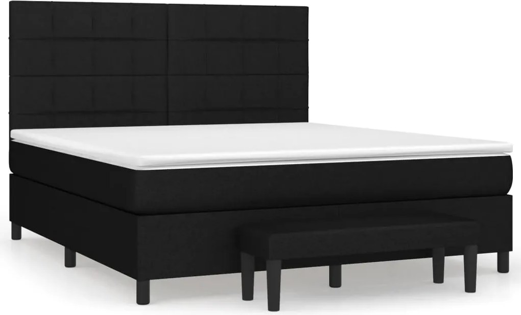 Box spring postel s matrací černá 160x200 cm textil 3136607