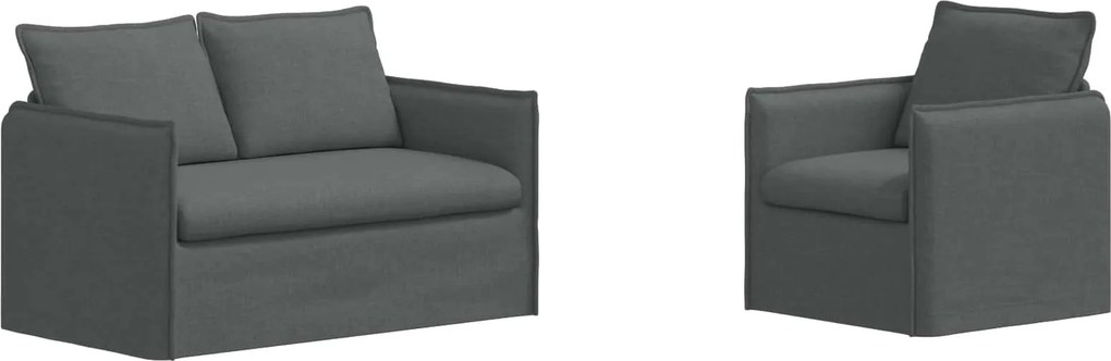 Set pohovek 2 ks Tmavě šedá Textil 3407524
