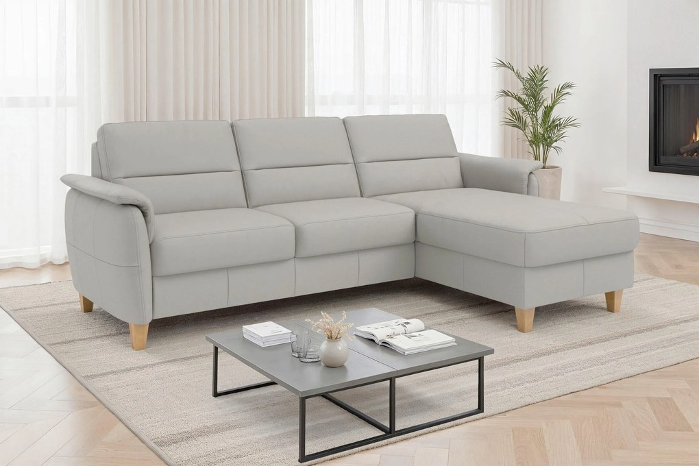 XXXLutz ROHOVÁ SEDAČKA, kůže, světle šedá Sit & More - Sedací soupravy - 000144033279