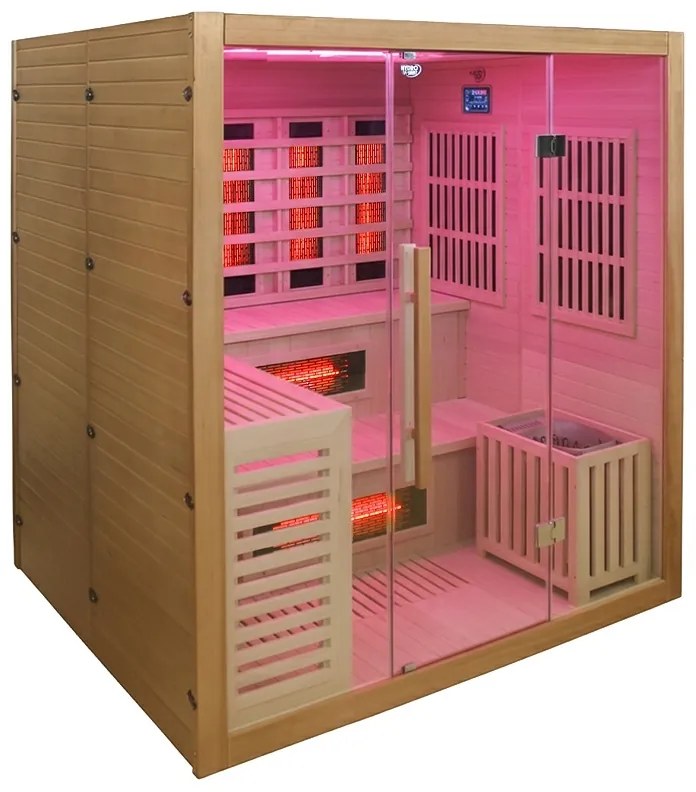 BPS-koupelny Kombinovaná sauna 2v1 - Infrasauna + finská sauna 180x160, 4-5 osob