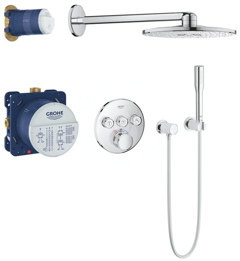 GROHE - Grohtherm SmartControl Perfect Sprchový set s termostatem pod omítku, 310 mm, chrom 34705000