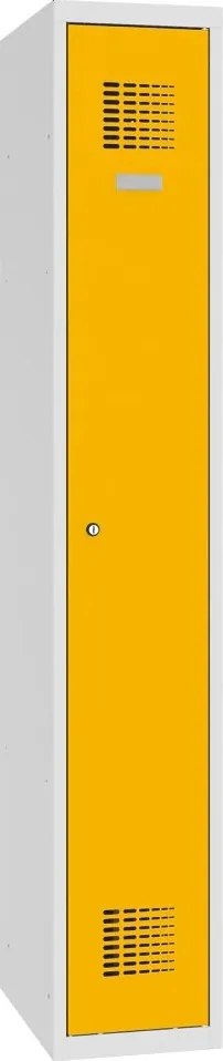 MALOW Šatní skříň kovová Sum 310 W šířka 300 mm [světle šedá, světle modrá, cylindrický zámek]