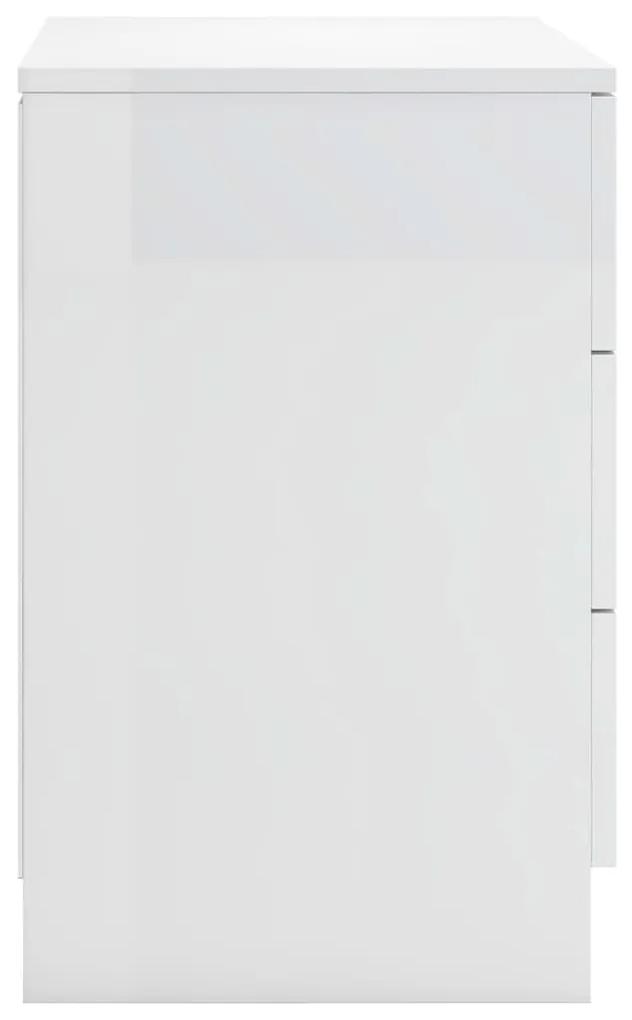 vidaXL Noční stolky 2 ks bílé vysoký lesk 38 x 35 x 56 cm dřevotříska