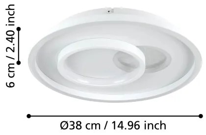 Eglo 901246 - LED Stropní svítidlo TIRIOLO 1xLED/14W/230V + 1xLED/8,5W bílá