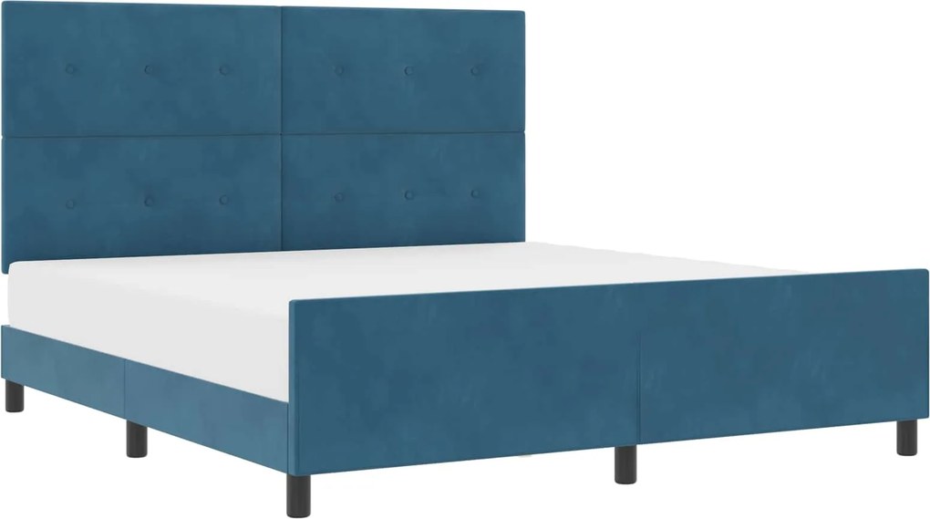 Postel s boxspringem s čelo Tmavě modrá 180 x 200 cm samet 3344961