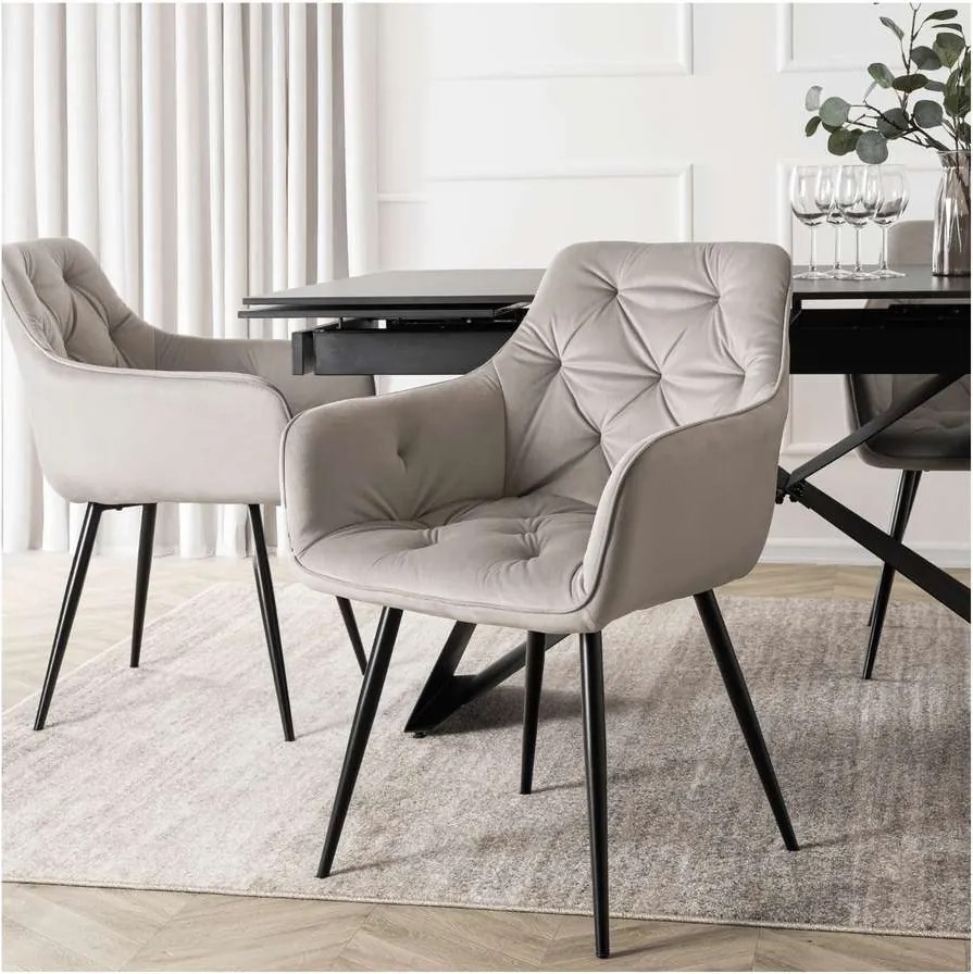 Jídelní židle Sepor Velvet, šedá