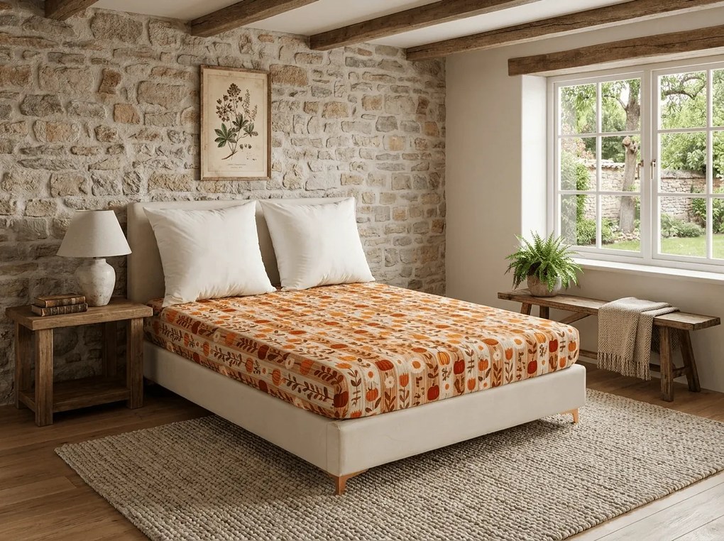 Prostěradlo z mikrovlákna PUMPKIN STRIPES barevné 90x200 cm