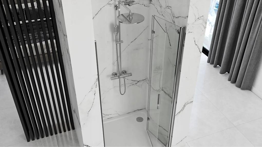 Rea - MOLIER skládací sprchové dveře 80x190cm, chromový profil - čiré sklo, REA-K6367
