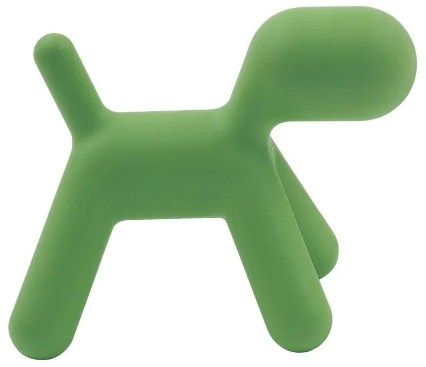 Zelená dětská stolička ve tvaru psa Magis Puppy, výška 45 cm