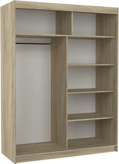 Posuvná skříň s zrcadlem FLOREST 150 černá