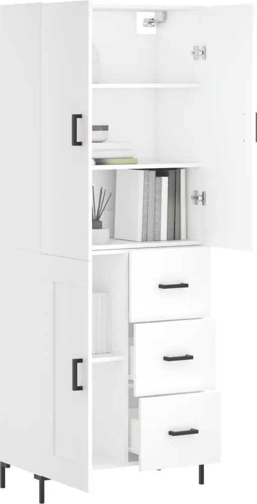 Skříň highboard bílá 69,5 x 34 x 180 cm kompozitní dřevo 3196011