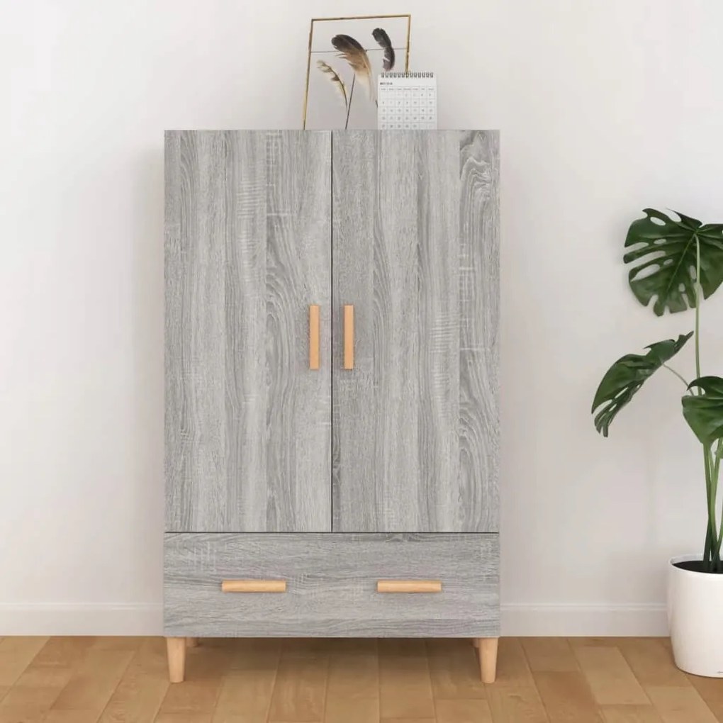 Highboard Černý 70 X 31 X 115 Cm Kompozitní Dřevo Šedá sonoma