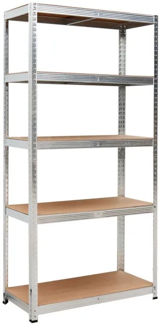 Regál 180x90x30 cm stříbrný