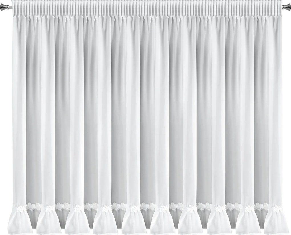 VÁNOČNÍ ZÁCLONA NA PÁSCE FLAKE 350X160 CM BÍLÁ