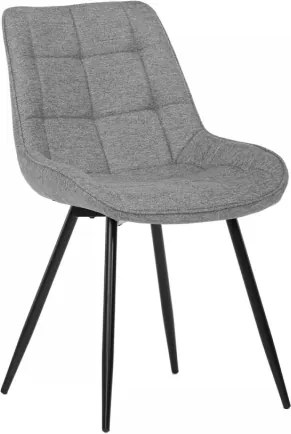 Židle jídelní stříbrná látka nohy černý kov CT-395 SIL2
