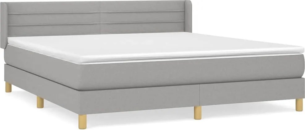 Box spring postel s matrací světle šedá 180 x 200 cm textil 3130369