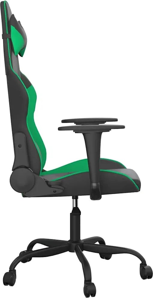 Herní židle černá a zelená umělá kůže 3143644