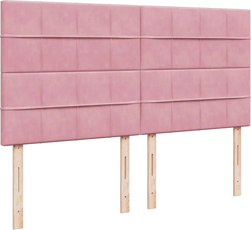Box spring postel s matrací růžová 200x200 cm samet 3293307
