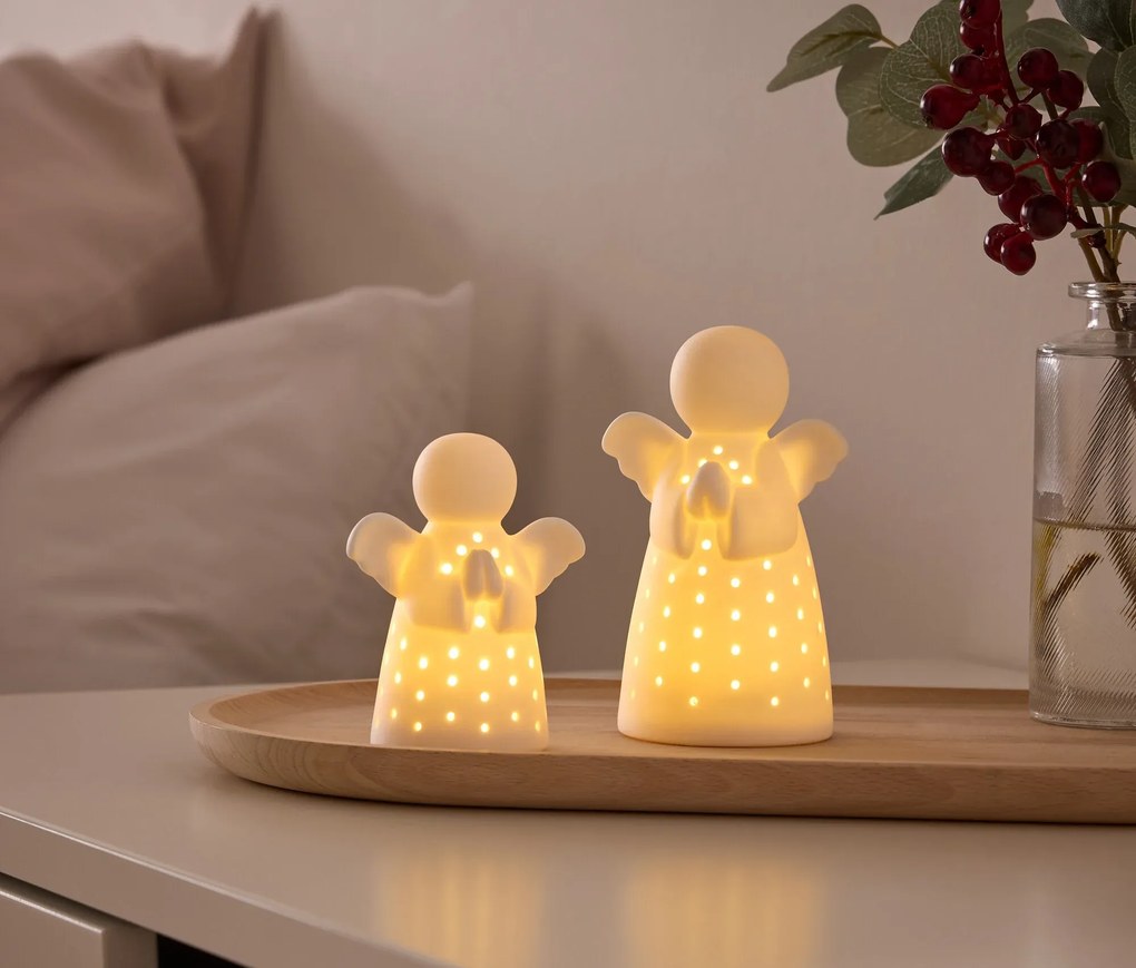 Tchibo - Keramičtí andělé s Led, 2 ks
