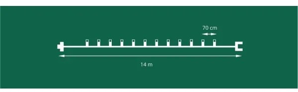 Rozšiřovací LED venk. girlanda CONE FILAMENT 20xE10 14m barevná/teplá bílá IP44