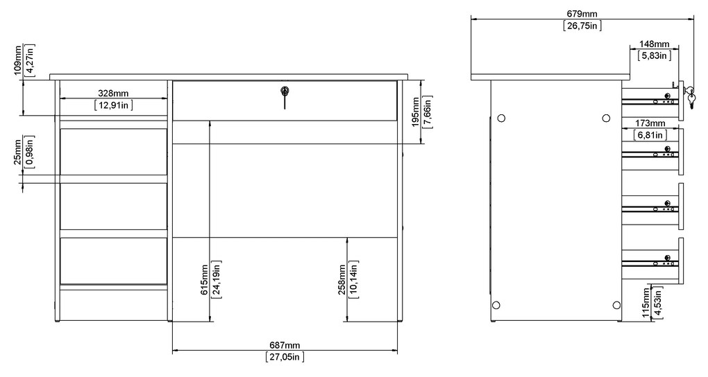 Psací stůl Function Plus 70519 černý