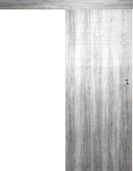 posuvné interiérové dveře na stěnu vasco doors LEON plné Průchozí rozměr: 70 x 197 cm, Orientace dveří: Levé dveře, Dekor: Buk jasmínový