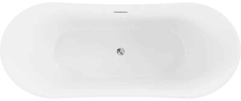 Mexen Celia, volně stojící vana 170 x 75 cm, bílá, chromový přepad, 52331707500-01