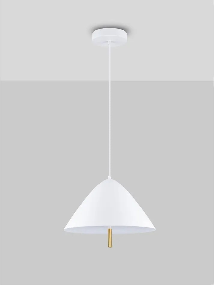 Bílé kovové LED závěsné svítidlo s kovovým stínidlem ø 40 cm Oros – Nova Luce