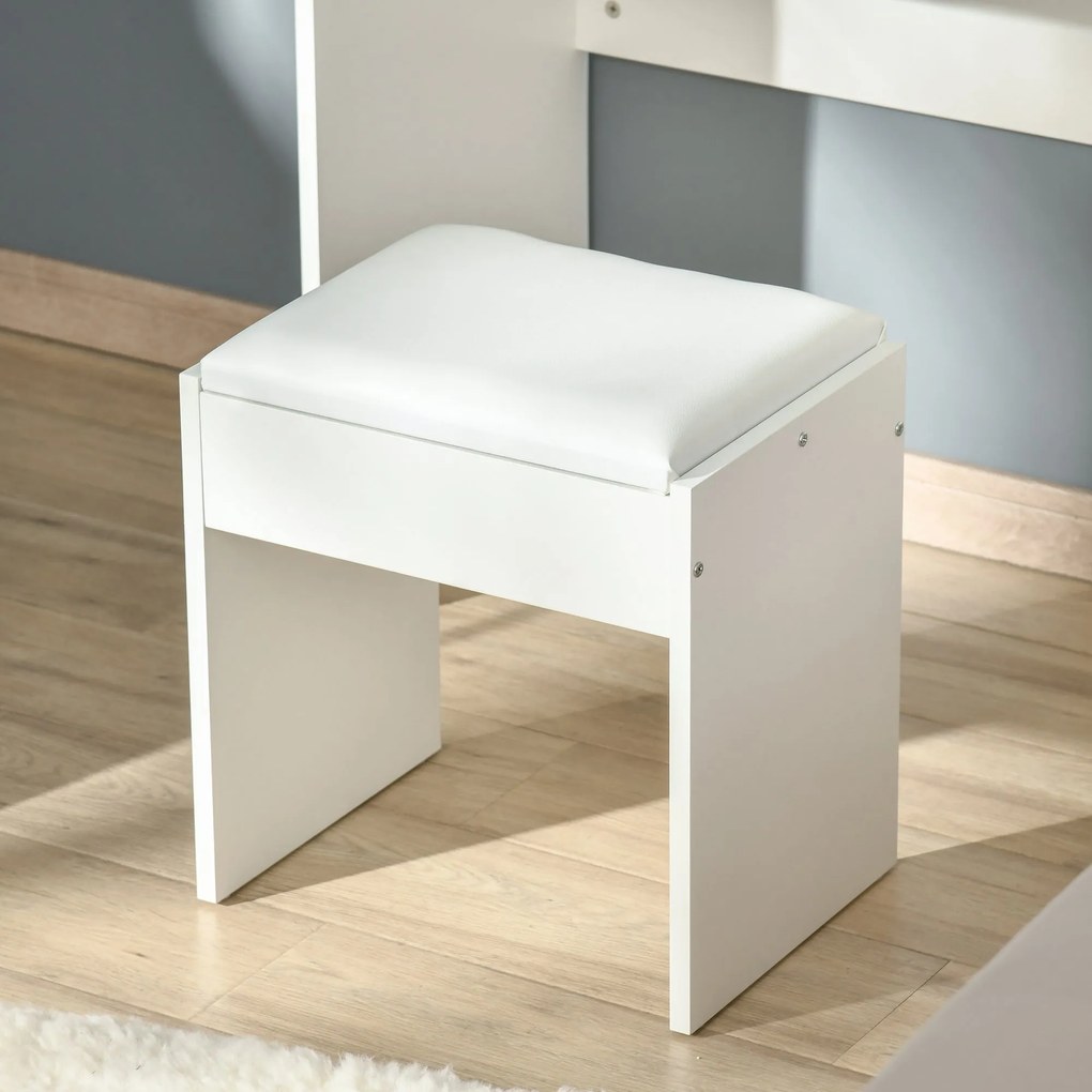HOMCOM Moderní toaletní stolek 80Š x 40H x 79V cm se sklopným zrcadlem, zásuvkou a úložným prostorem + stůl | Aosom