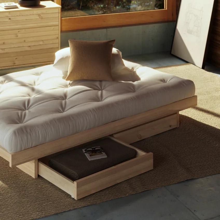 Dřevěná jednolůžková postel Karup Design Kanso 90 x 200 cm s úložným prostorem