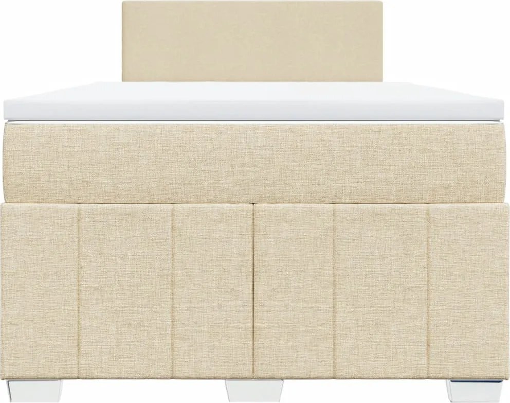 Box spring postel s matrací krémová 120x190 cm textil 3289305