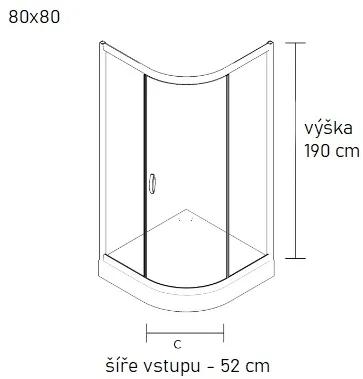 Aplomo Stylio One čtvrtkruhový sprchový kout Rozměr koutu: 90x90cm