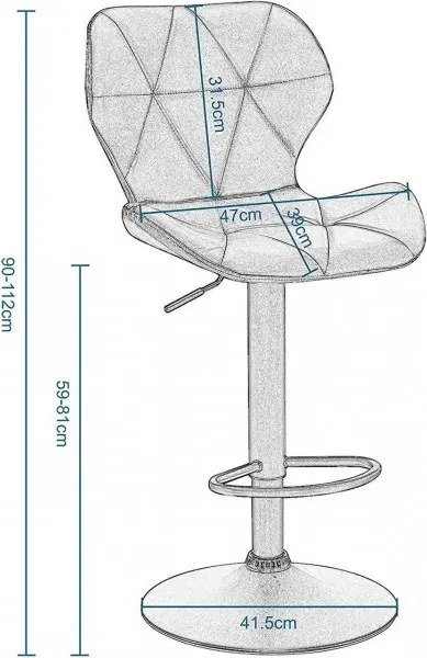 WOLTU Barové židle s opěrkou a podnožkou, výškově nastavitelné a otočné, antracitové – sada 2 ks