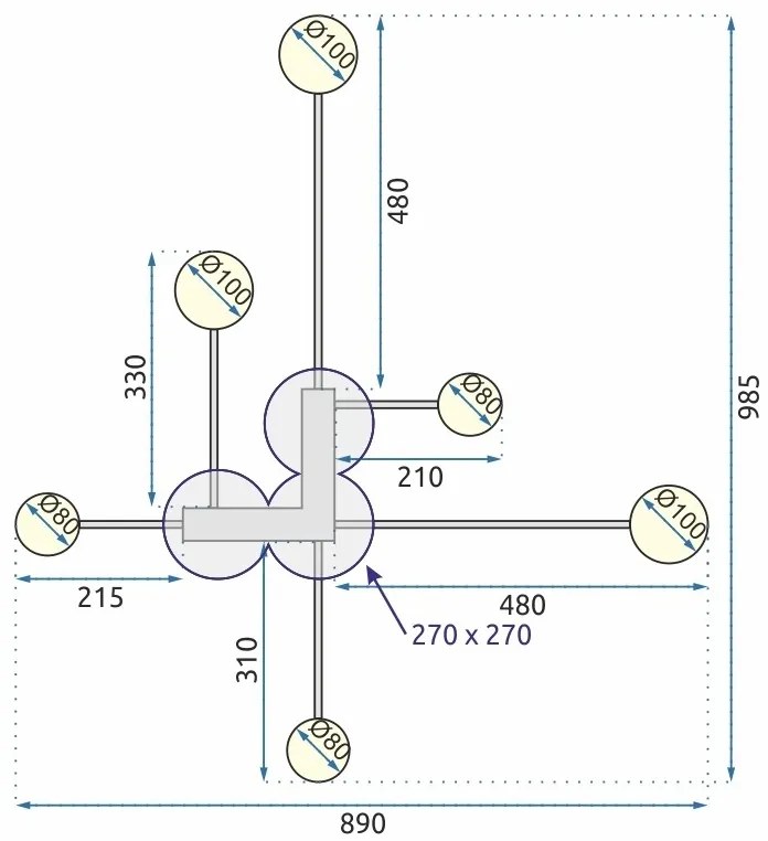 Stropní svítidlo Elegant Six LED