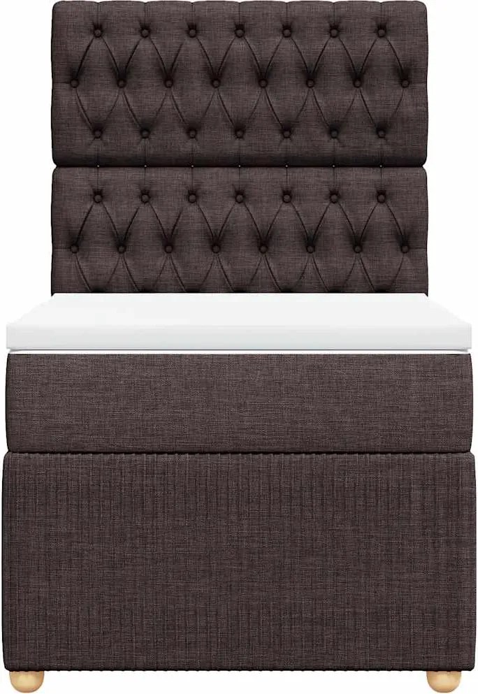 Box spring postel s matrací tmavě hnědá 90x200 cm textil 3291949
