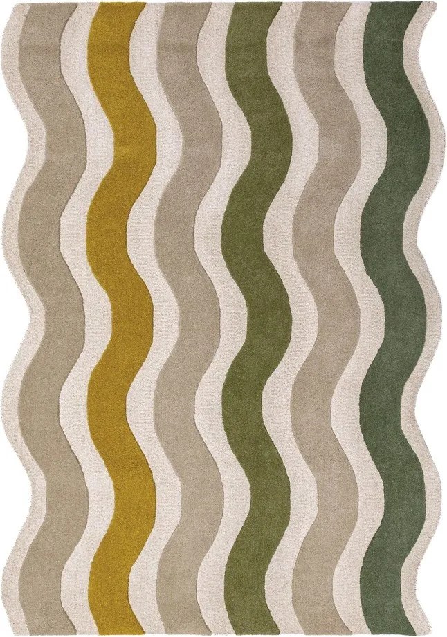Zelený/v přírodní barvě ručně tkaný vlněný koberec 160x230 cm Cascade Wool – Flair Rugs