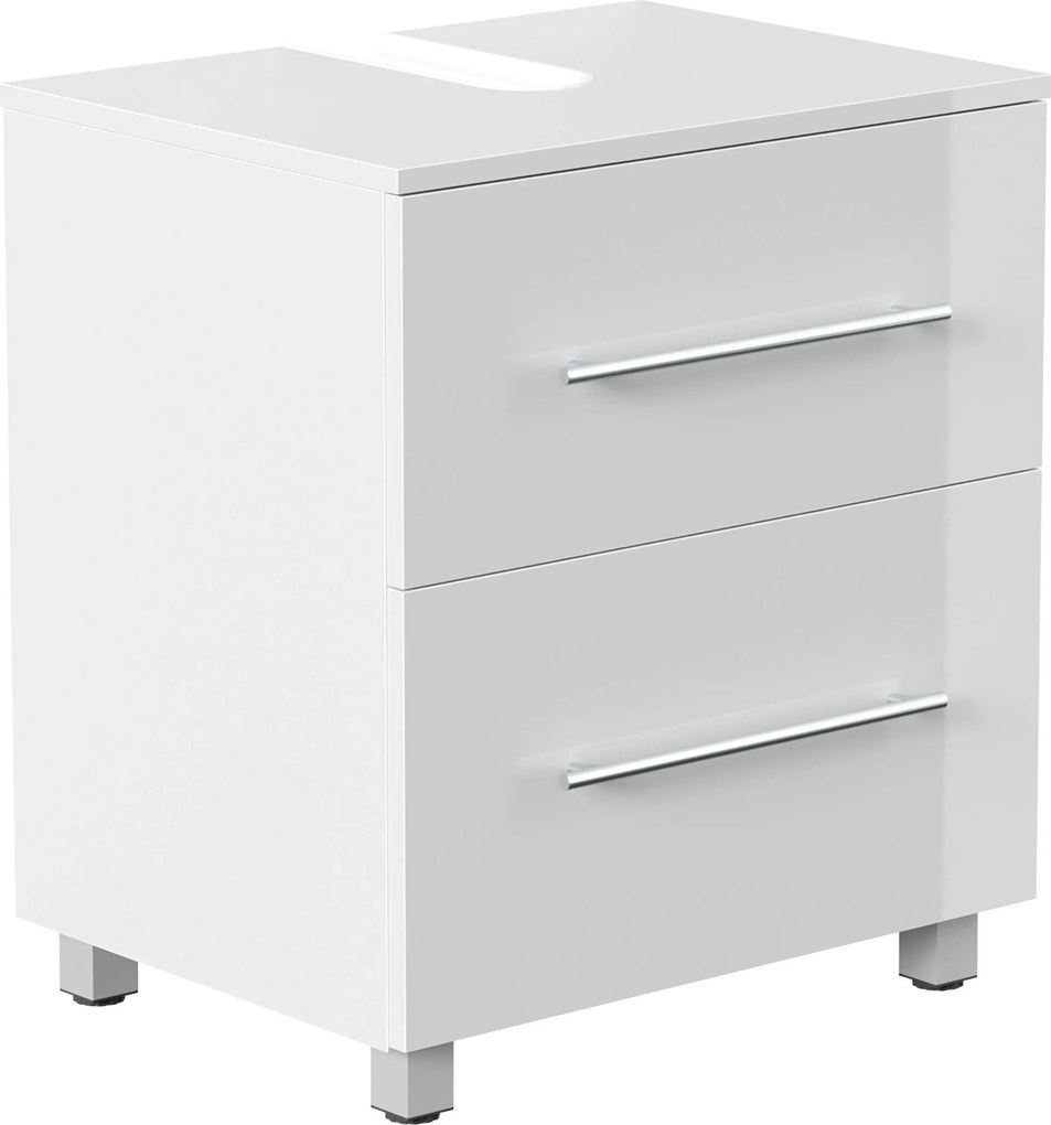 XXXLutz SKŘÍŇKA POD UMYVADLO, vysoce lesklá bílá, vysoce lesklá bílá, 55/63/41,6 cm MID.YOU - Online Only koupelnové skříňky - 00000D000401