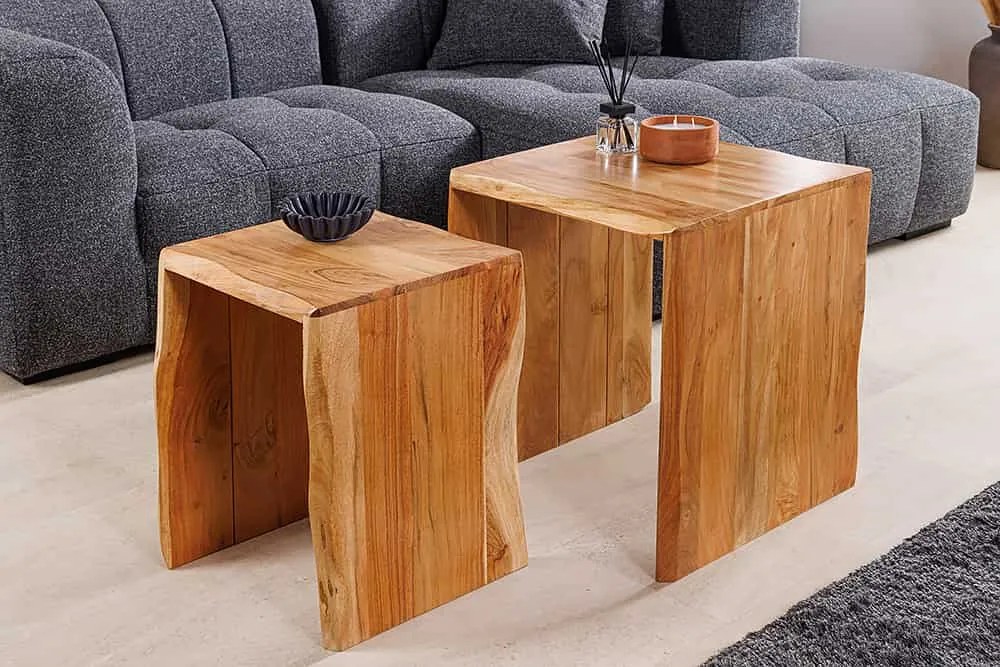 Sada odkládacích stolků Massive 55 cm akácie