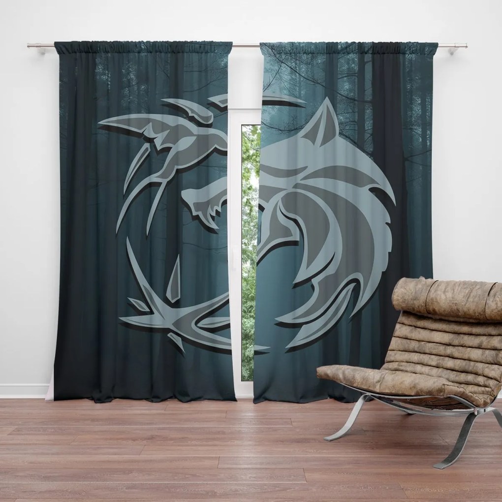 Sablio Závěs Zaklínač V lese: 2ks 140x250cm
