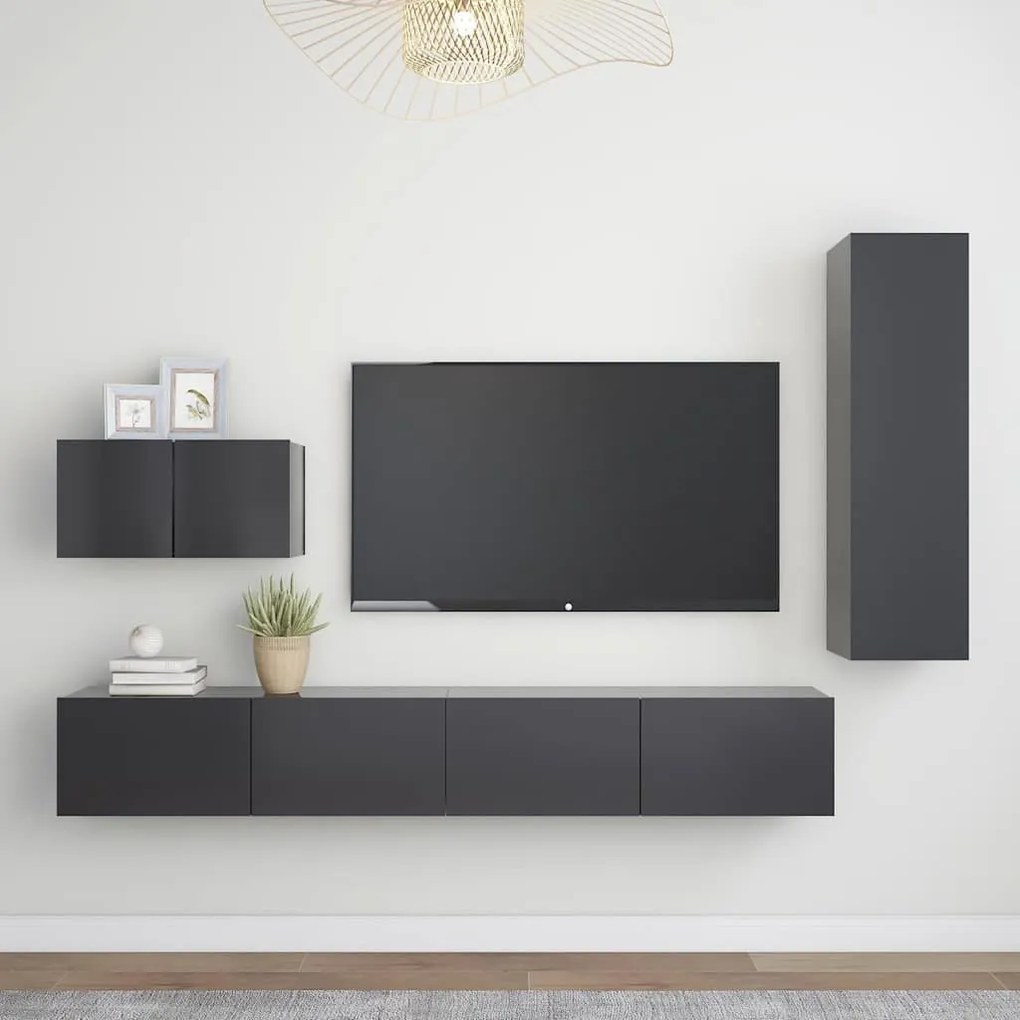 vidaXL 4dílný set TV skříněk kompozitní dřevo [3393329] Barva: dub sonoma