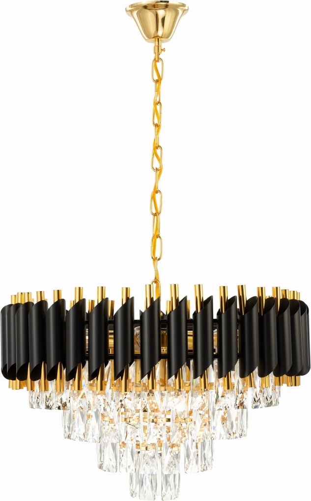 Luxusní křišťálová lustrová lampa Luxury Black WSC024