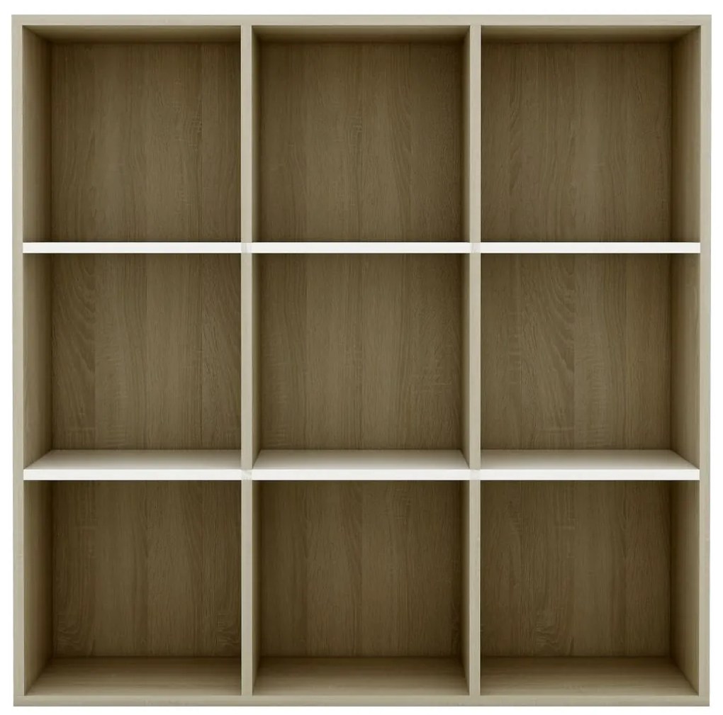 vidaXL Knihovna bílá a dub sonoma 98 x 29 x 97,5 cm kompozitní dřevo