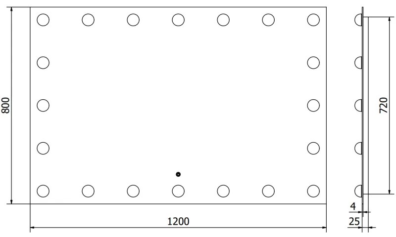 Mexen Dona podsvícené koupelnové zrcadlo 120 x 80 cm, LED 6000K, ventilátor - 9818-120-080-611-00