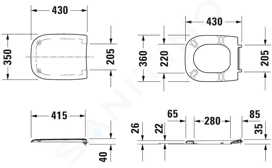 DURAVIT - D-Code WC sedátko, bílá (0067310099)