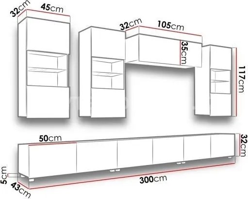 Obývací stěna KALABRINI XI