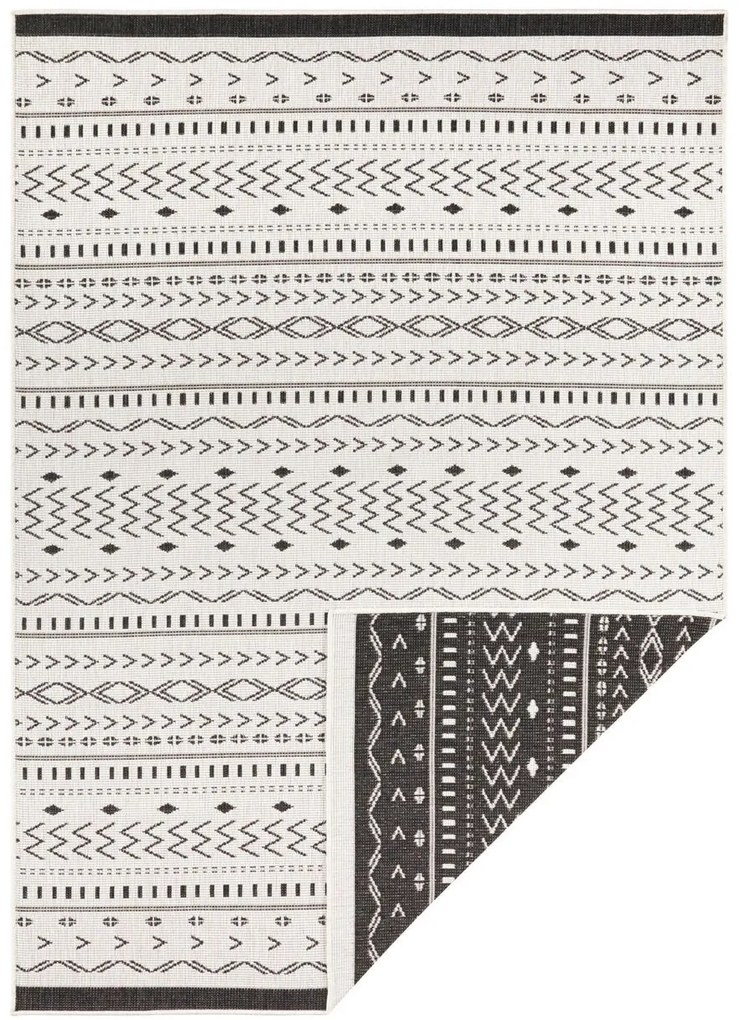 NORTHRUGS - Hanse Home koberce Kusový koberec Twin Supreme 103438 Kuba black creme – na ven i na doma - 160x230 cm