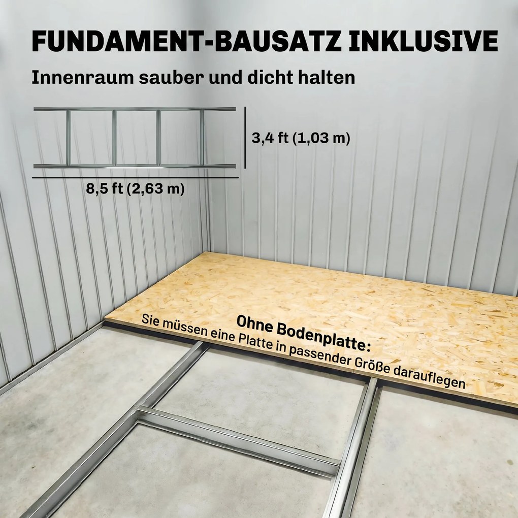 Outsunny kůlna na nářadí kovová kůlna s podezdívkou světle zelená 277 x 195 x 192 cm | Aosom