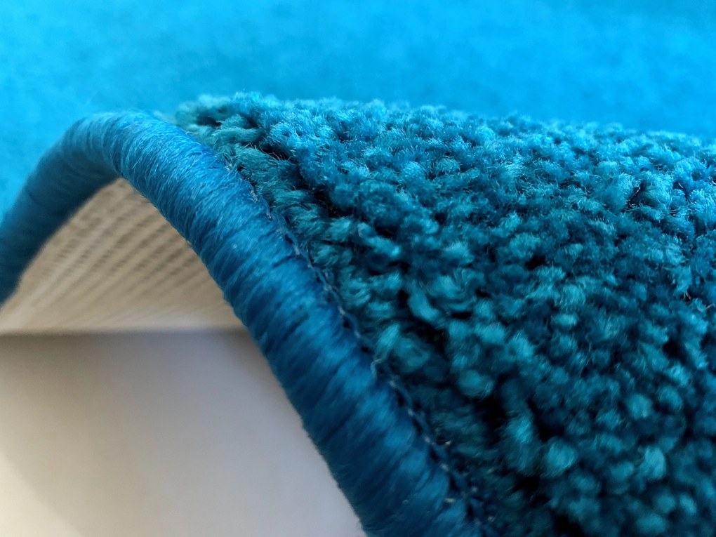 Vopi, Kusový koberec Eton Exklusive turkis čtverec, 120x120, modrá, obývací pokoj