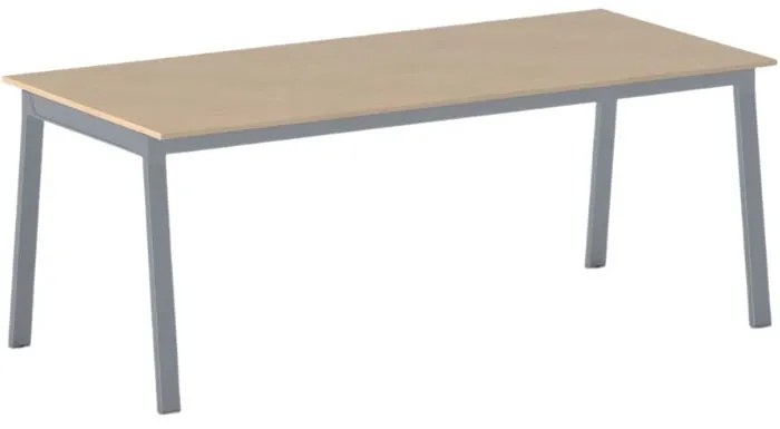 Kancelářský pracovní stůl PRIMO BASIC, šedostříbrná podnož, 2000 x 900 mm, bříza