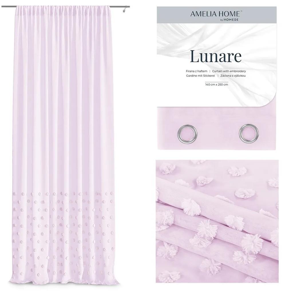 Záclona AmeliaHome Lunare III růžová